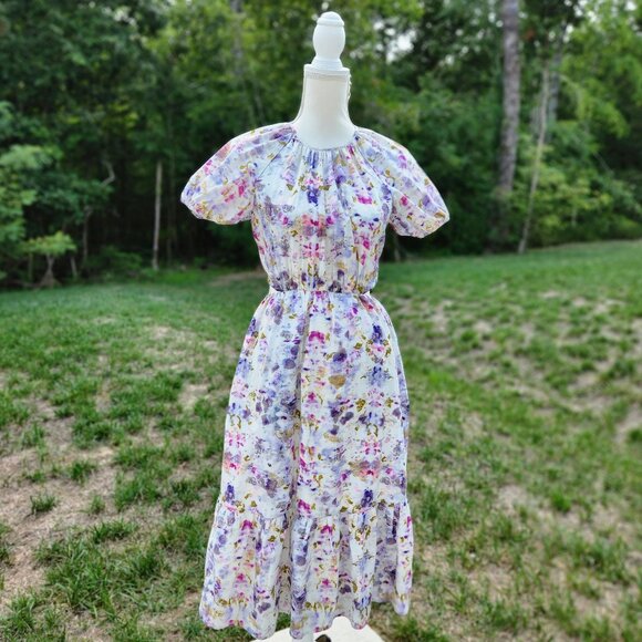 J. Crew | Dresses | J Crew Bloomcore Milk Maid Cottagecore Watercolor ...